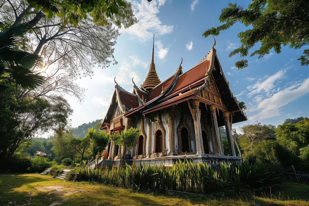 Thai temple architecture landscape building. | Premium Photo - rawpixel