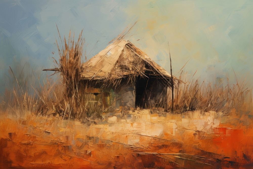 Hut painting architecture building. AI | Premium Photo Illustration ...