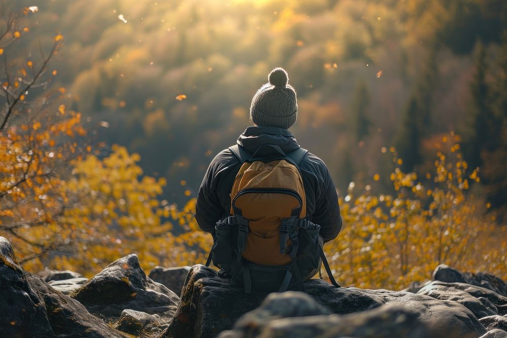 Hiker backpacking landscape nature. | Premium Photo - rawpixel