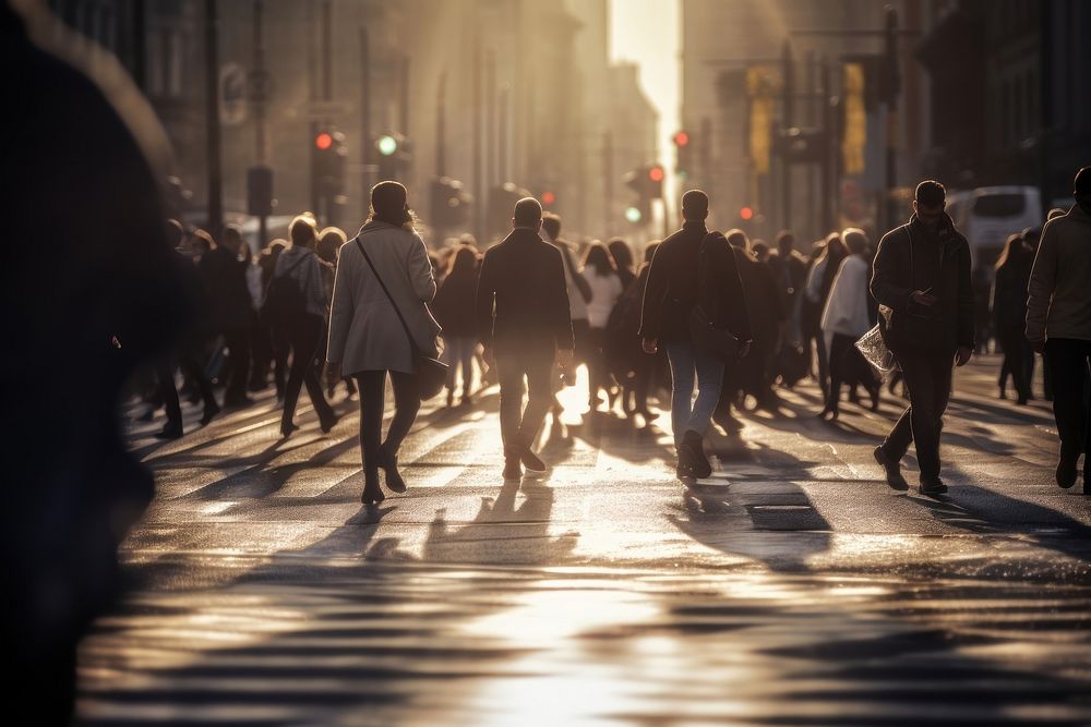 Crowd light crossing walking. | Free Photo - rawpixel