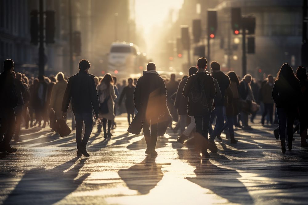 Crowd crossing walking street. | Free Photo - rawpixel