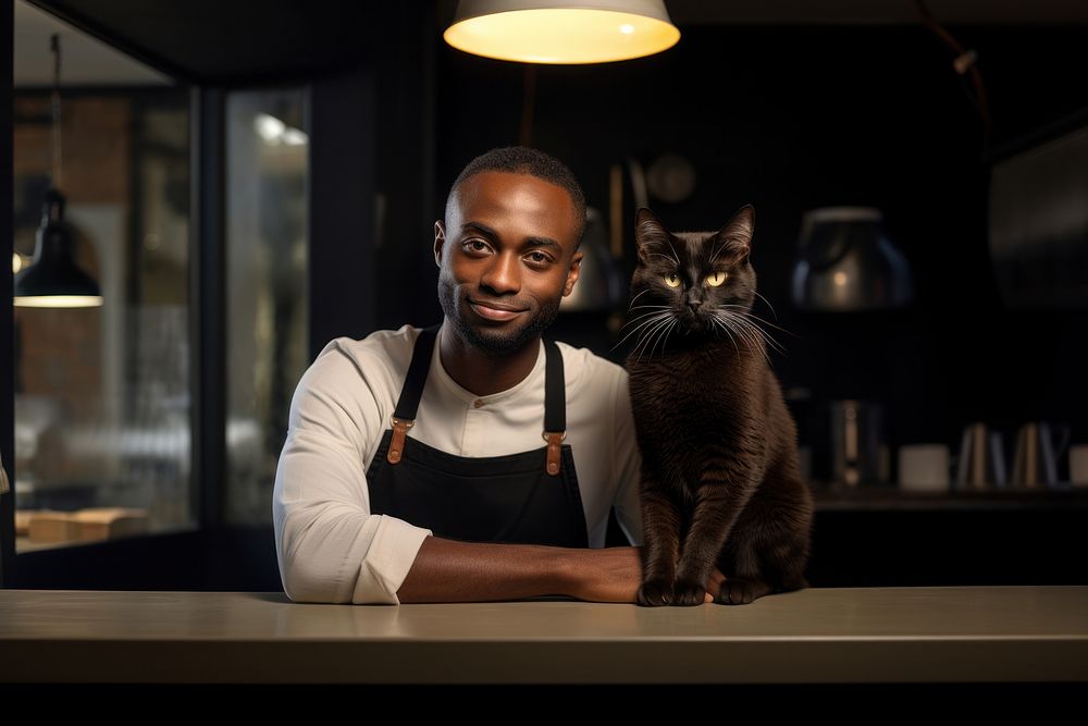 Barista cat animal mammal adult. | Premium Photo - rawpixel