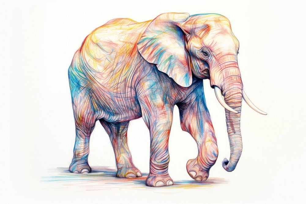 Elephant wildlife drawing animal. AI | Premium Photo Illustration ...
