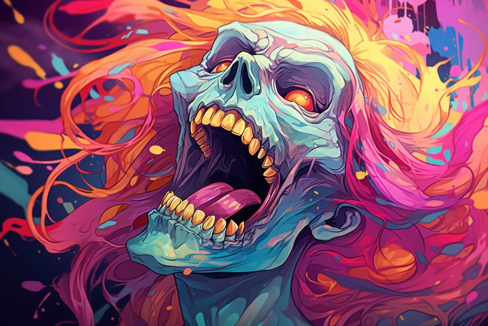 Scream skull art representation creativity. | Premium Photo ...