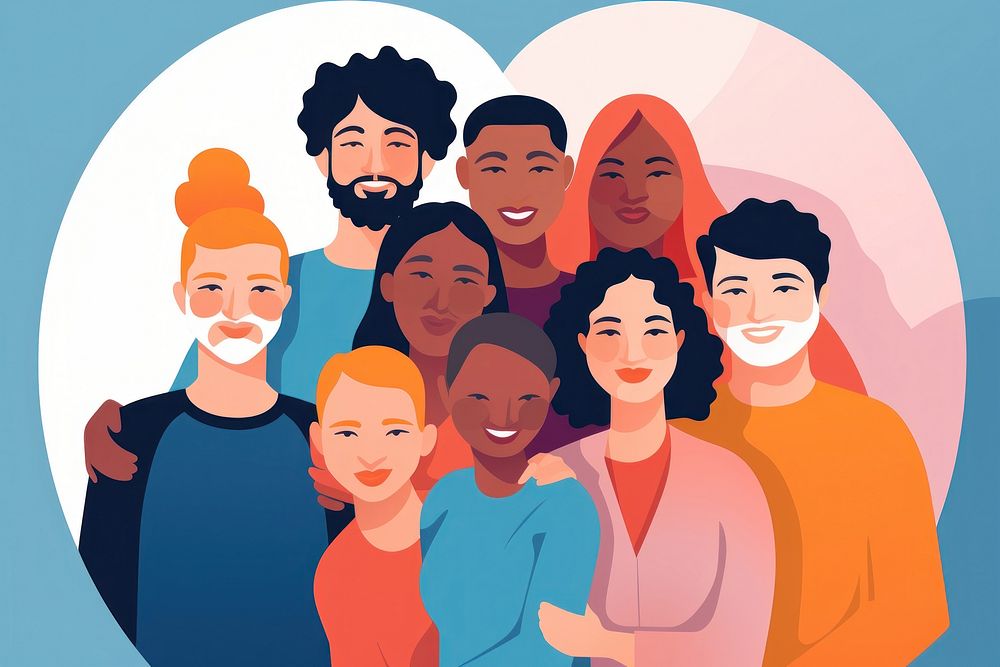 Support shared diverse members portrait | Free Photo Illustration ...