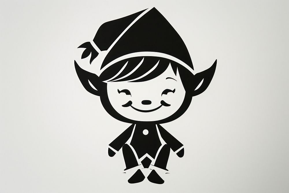 Cute Elf character stencil representation | Free Photo Illustration ...