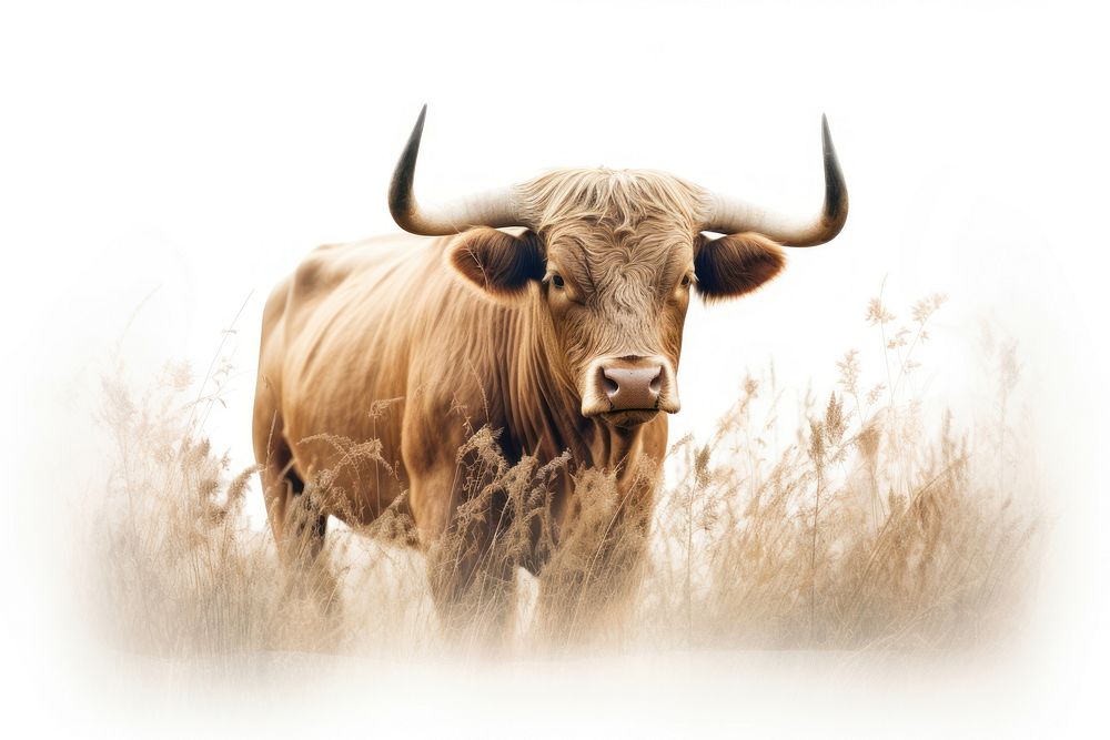 Double exposure photography bull and | Free Photo Illustration - rawpixel