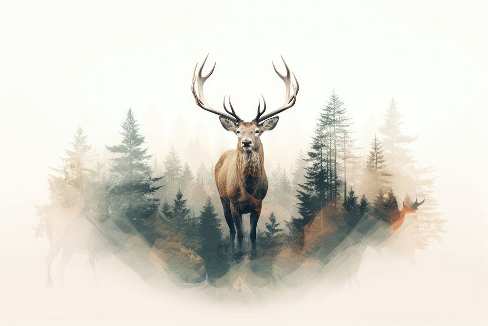Double exposure photography wild animals | Premium Photo Illustration ...
