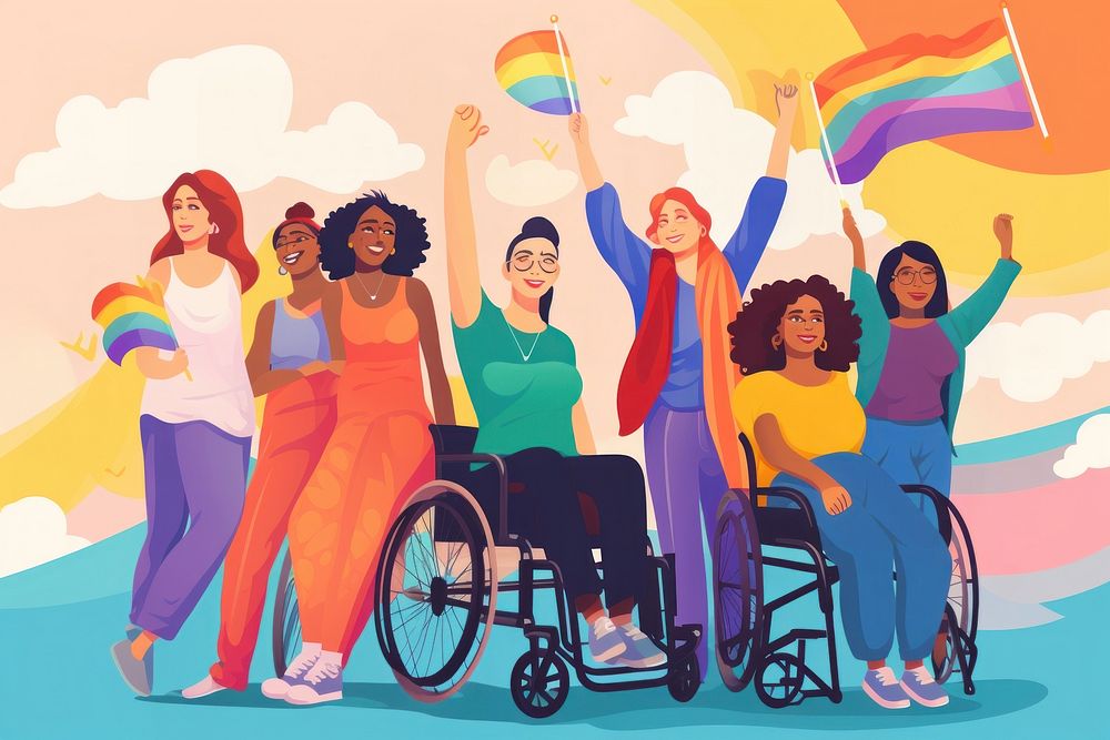 Inclusivity wheelchair adult togetherness. AI | Premium Photo ...