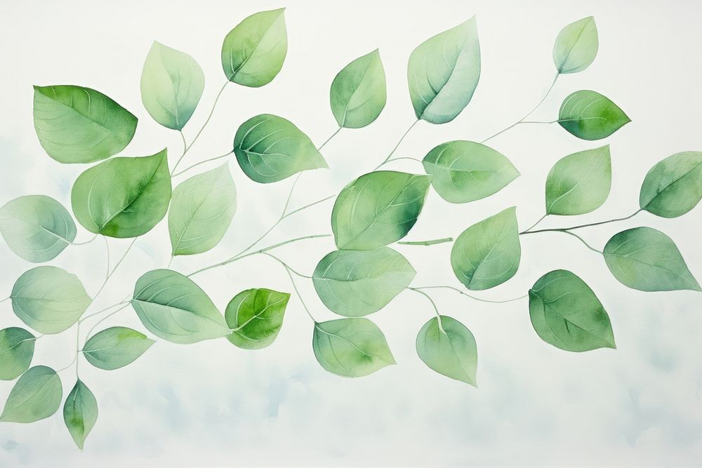 Hand painted leaf watercolor drawing | Free Photo Illustration - rawpixel