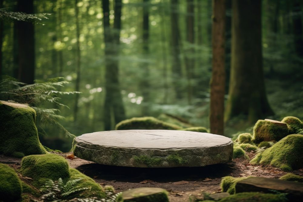 Stone podium forest outdoors woodland | Free Photo - rawpixel