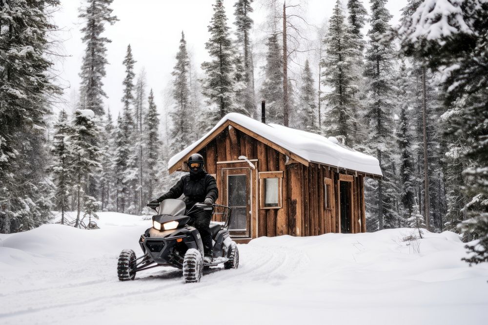 Man snowmobile architecture building outdoors. | Free Photo - rawpixel