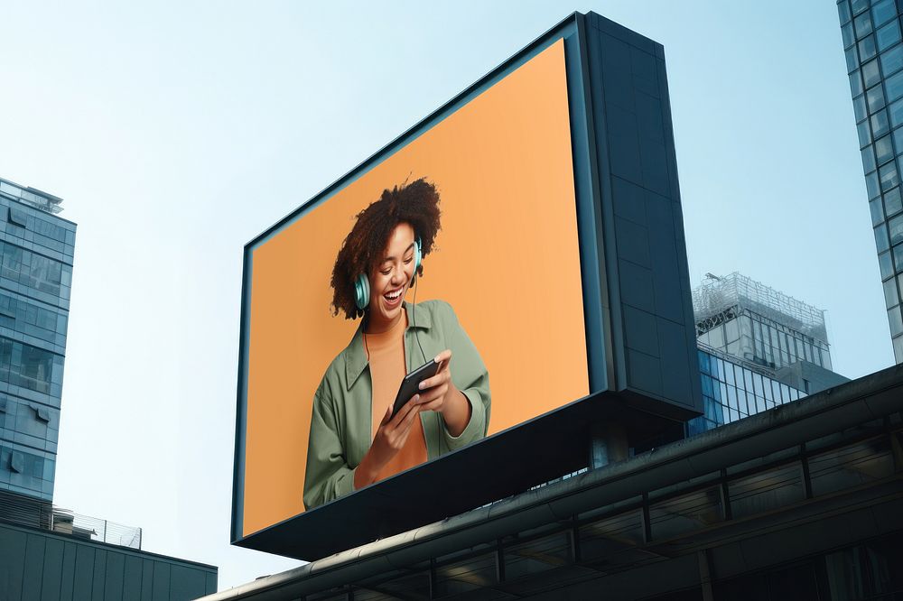 Music streaming ad billboard sign | Premium Photo - rawpixel