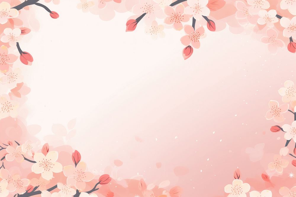 Sakura border backgrounds blossom flower. | Free Photo Illustration ...