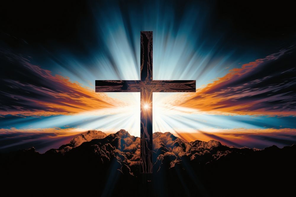 1970s Airbrush Art christ cross | Free Photo Illustration - rawpixel