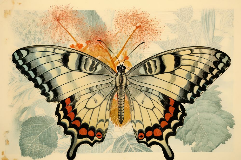 Butterfly art animal insect. | Premium Photo Illustration - rawpixel