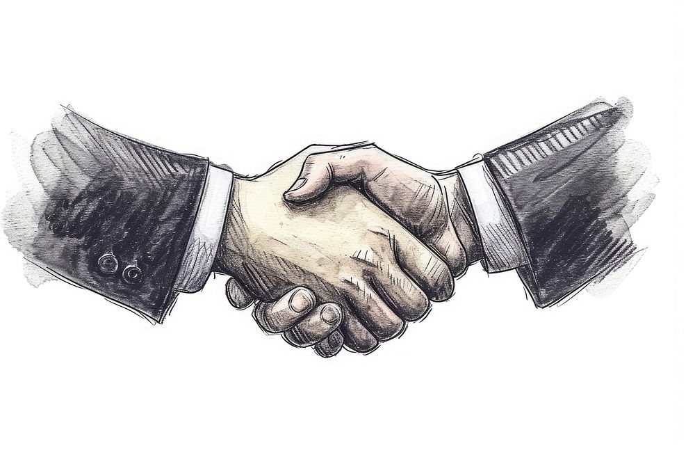 Handshake drawing sketch art. | Premium Photo Illustration - rawpixel