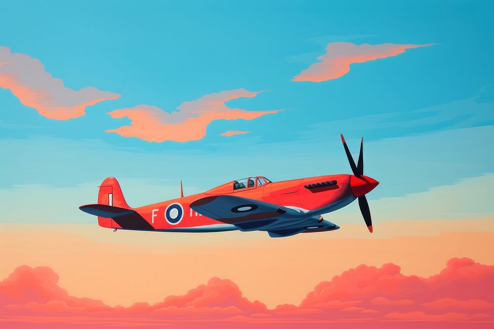 RAF spitfire squadron flying dusk | Premium Photo Illustration - rawpixel