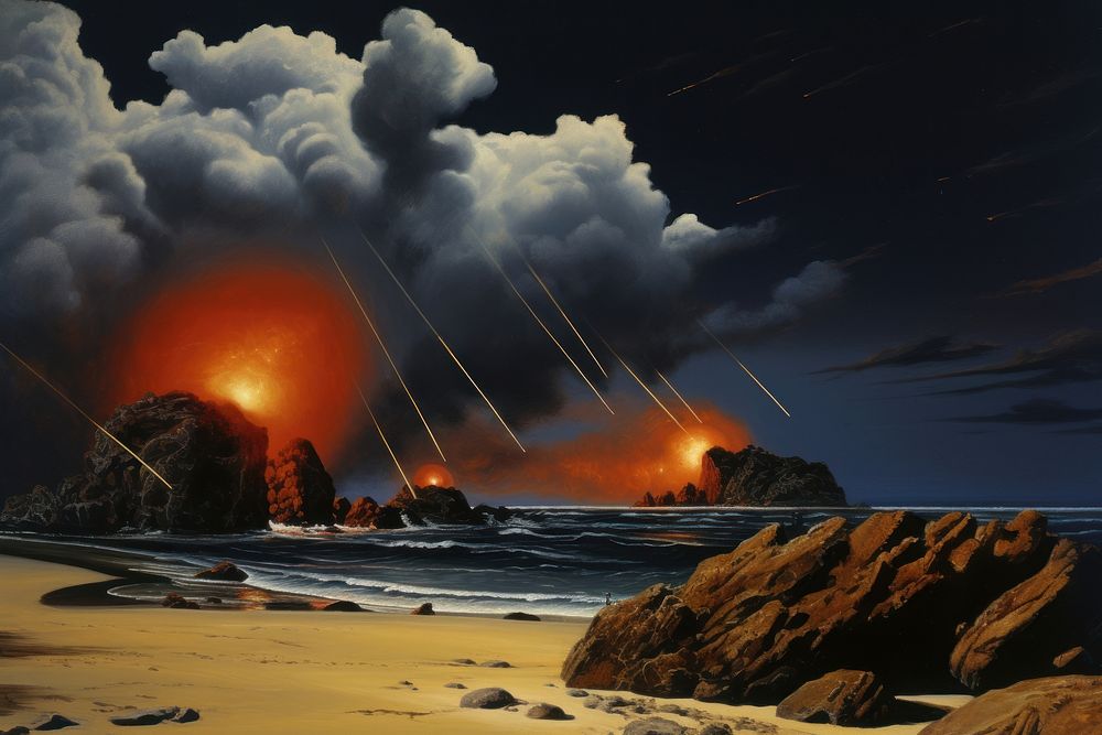 meteorites explodes mountain outdoors volcano | Free Photo Illustration ...