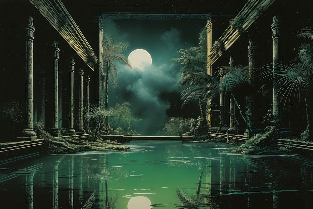 large swimming pool astronomy nature | Free Photo Illustration - rawpixel