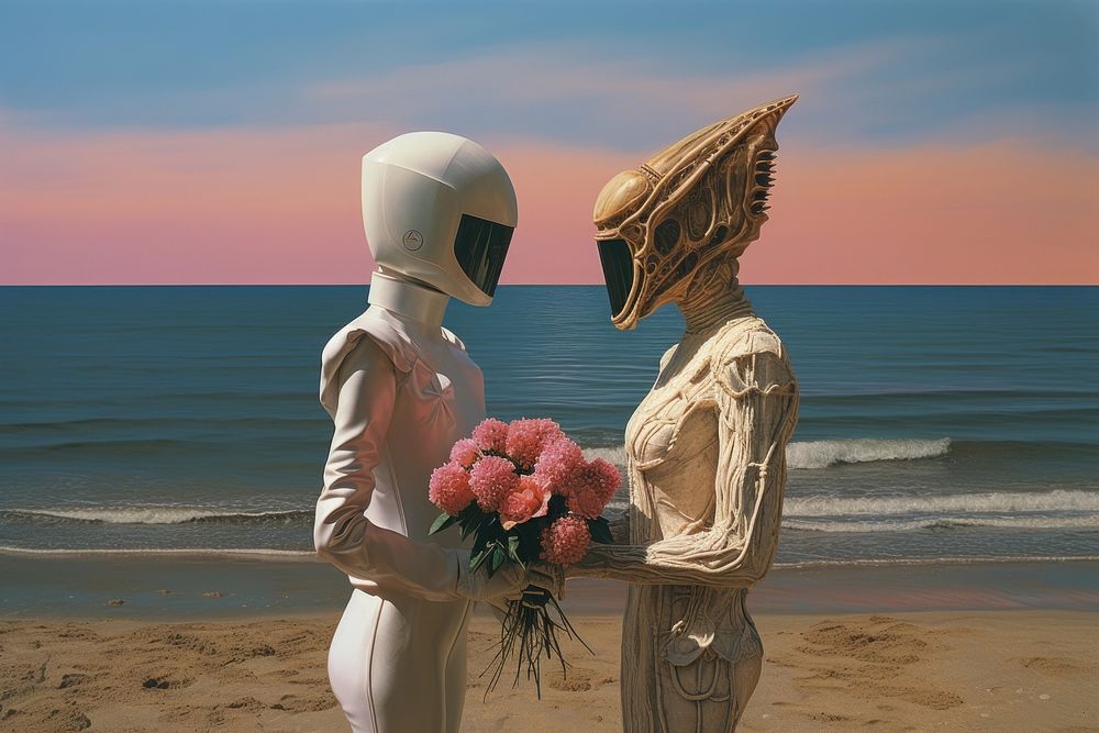 Alien wedding beach outdoors nature | Free Photo Illustration - rawpixel