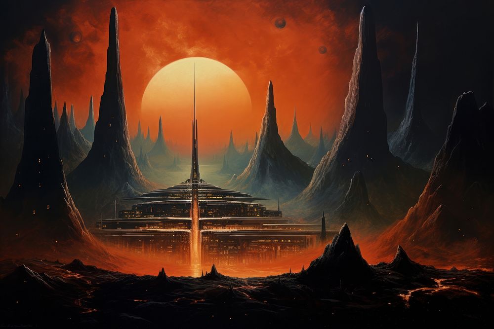 Jupiter sky art architecture. | Free Photo Illustration - rawpixel