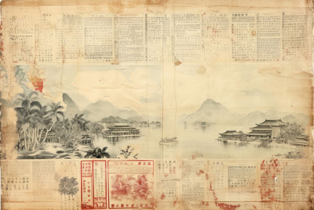 Travel china backgrounds paper page. | Premium Photo Illustration ...