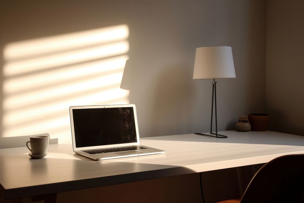 Computer white wallpaper working desk | Free Photo - rawpixel