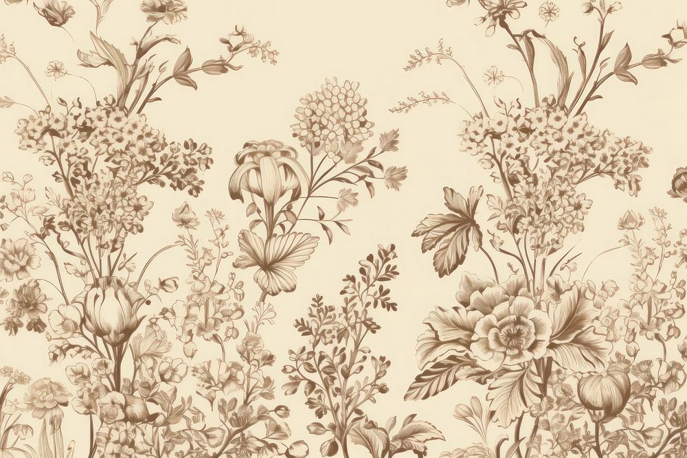 Flowers wallpaper pattern drawing. | Free Photo Illustration - rawpixel