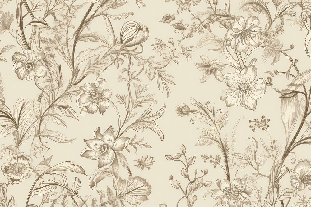 Flowers wallpaper pattern drawing. | Free Photo Illustration - rawpixel