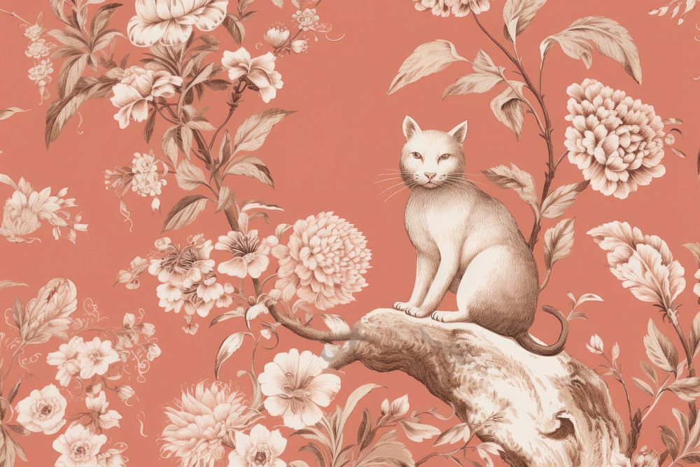 Flowers wallpaper pattern animal. | Free Photo Illustration - rawpixel