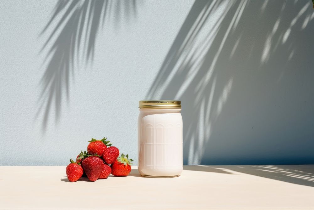 White jam jar strawberry fruit | Premium Photo - rawpixel