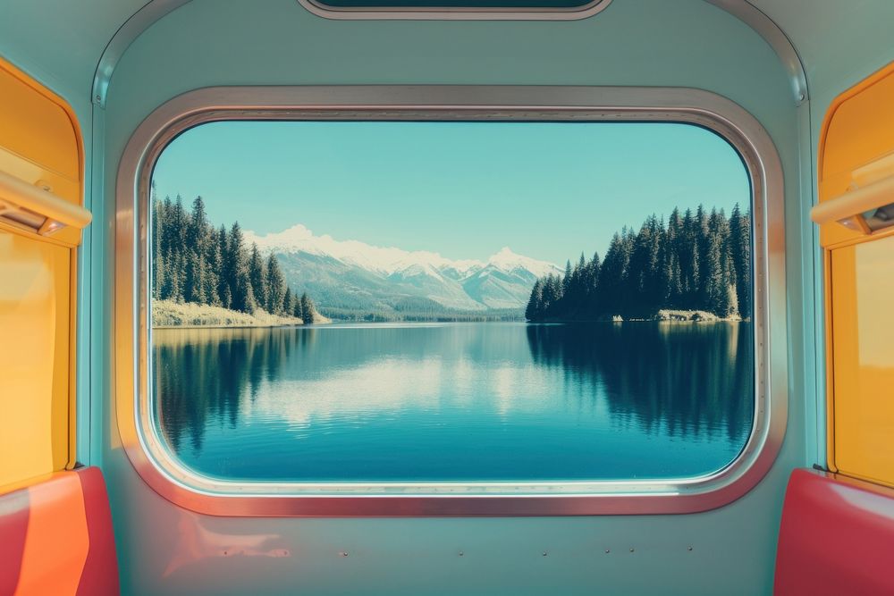 Train interior window lake view | Free Photo Illustration - rawpixel