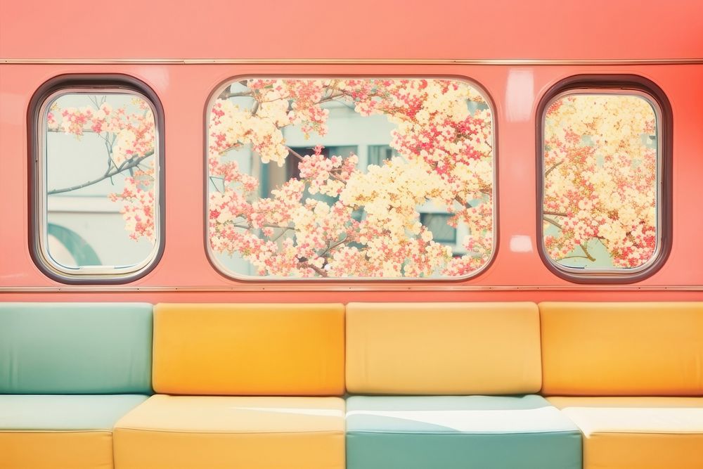 Train interior window transportation furniture | Premium Photo ...
