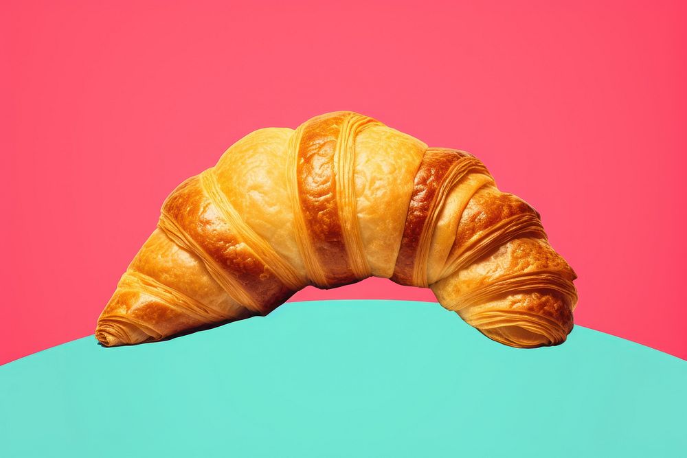 Retro collage croissant bread food | Free Photo Illustration - rawpixel