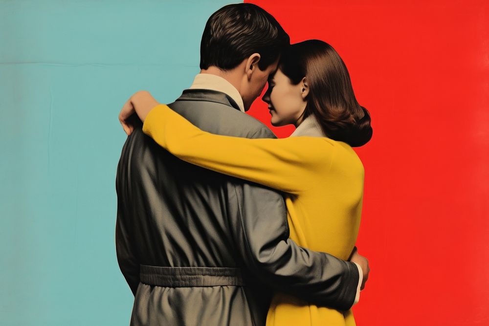 Retro collage Human hugs hugging | Premium Photo Illustration - rawpixel