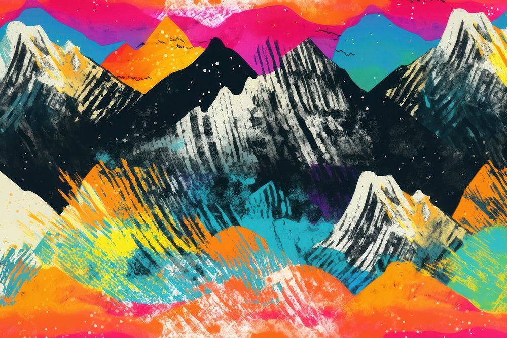 Mountain pattern backgrounds abstract painting. | Free Photo ...