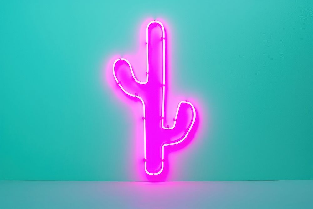 Pastel neon cactus light sign | Premium Photo - rawpixel