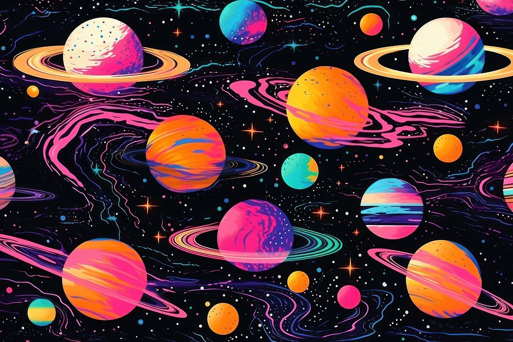 Space scene planets and stars | Premium Photo Illustration - rawpixel