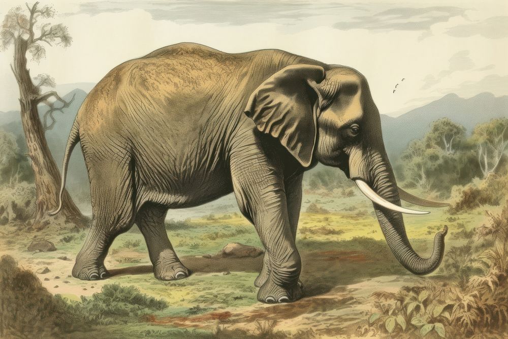 Elephant wildlife animal mammal. AI | Premium Photo Illustration - rawpixel