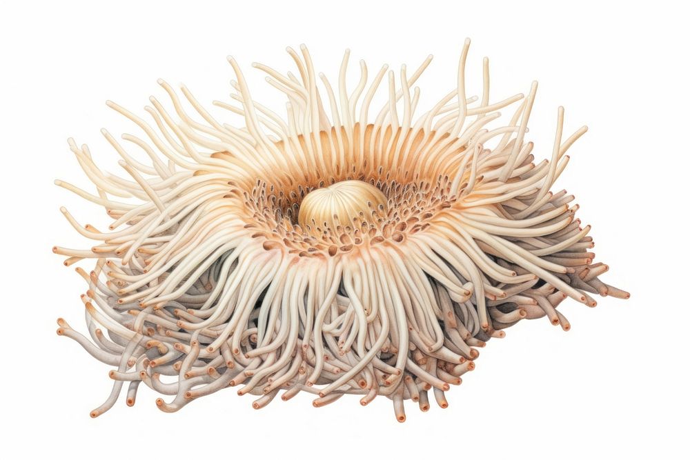 Sea anemone white background invertebrate | Premium Photo Illustration ...
