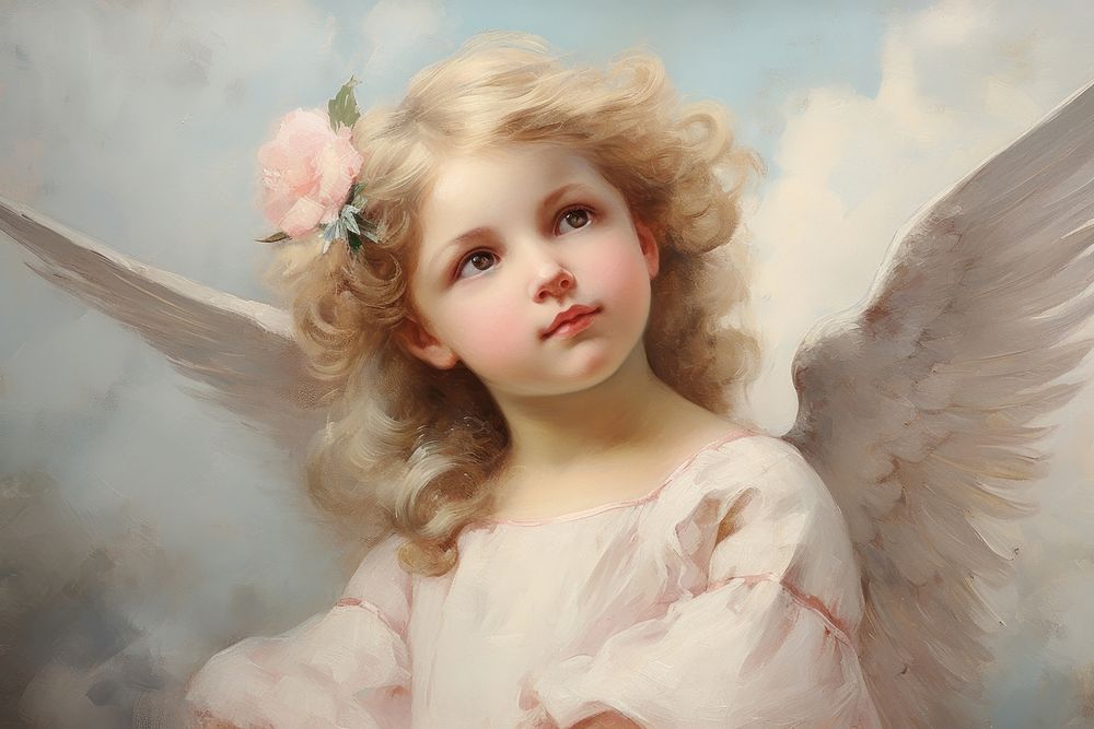 Angel sky angel portrait painting. | Free Photo Illustration - rawpixel