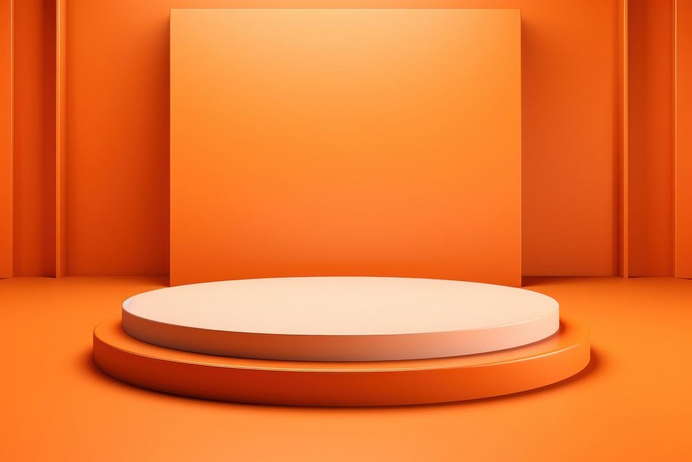 Orange color background product display | Free Photo Illustration ...