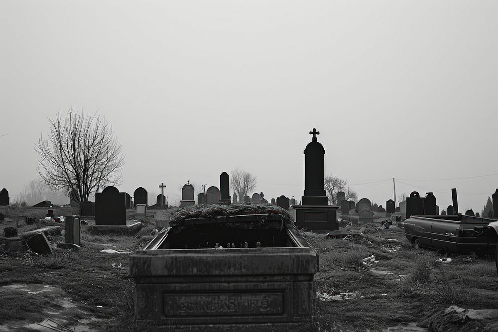 A Funeral monochrome tombstone graveyard. | Free Photo - rawpixel