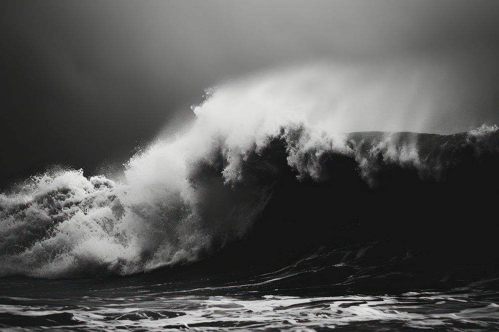 A Tsunami monochrome outdoors tsunami. | Premium Photo - rawpixel