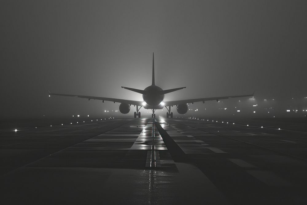 Airport monochrome airplane aircraft. | Free Photo - rawpixel