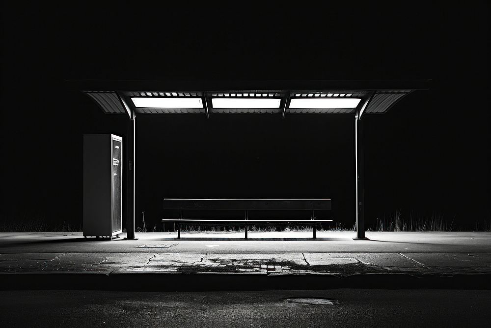Bus stop architecture monochrome black. | Free Photo - rawpixel
