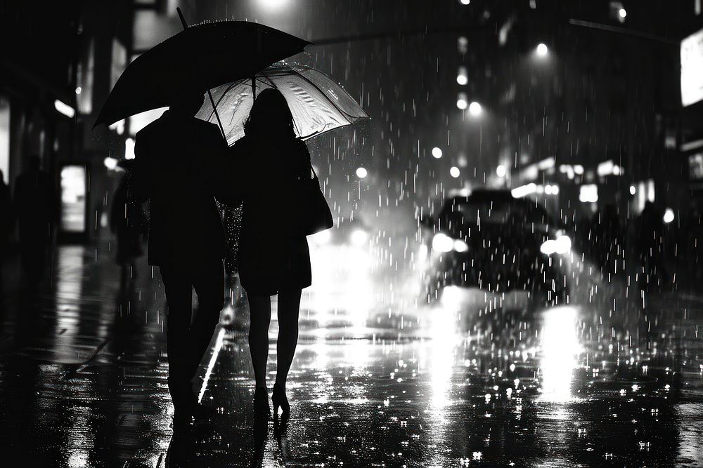 People city rain monochrome motion. | Premium Photo - rawpixel