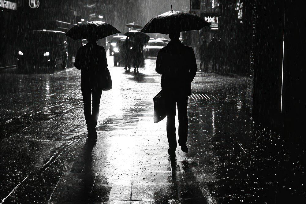 People city rain monochrome motion. | Premium Photo - rawpixel