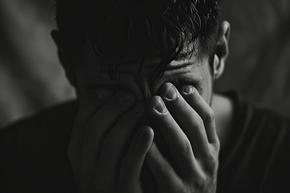 Sad person photography monochrome portrait. | Premium Photo - rawpixel